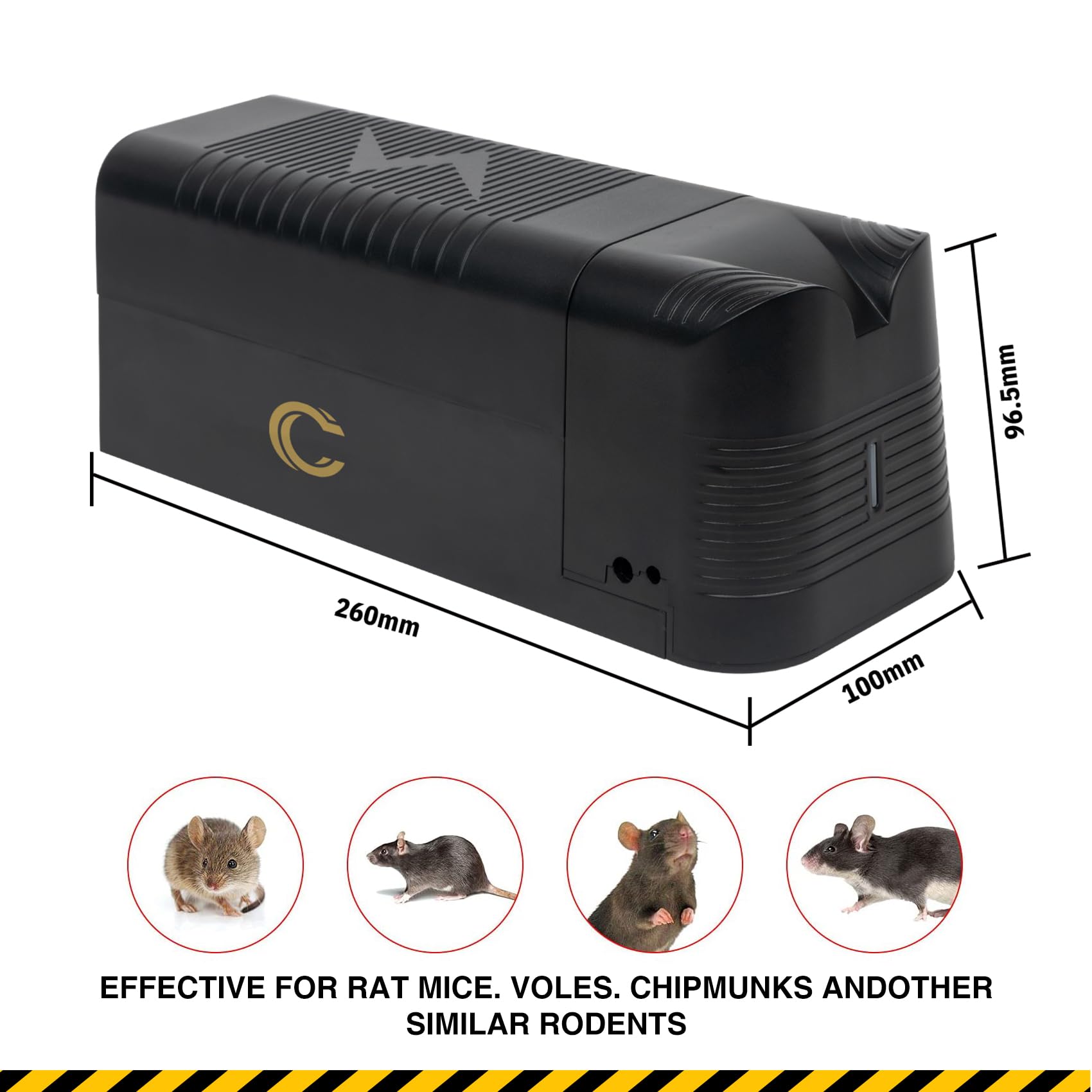 Electric Mouse Trap Indoor Rat Killer Effective Mice Zapper Upgraded Instantly Humane Kill Rodent with Powerful Voltage (Black)