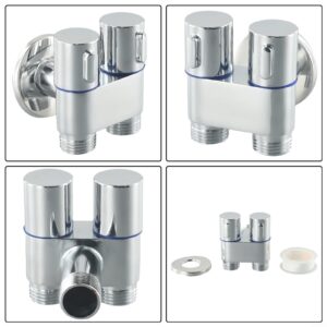 G12 1-In-2-Out Dual Control Valve, held Bidet Sprayer for Toilet, Mini Toilet Faucet Sprayer Kit Butt Washer, Hand Shower Bidet Attachment for Machine and Toilet.