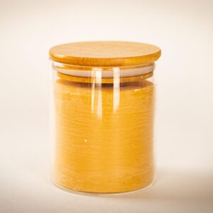 BeeTheLight Beeswax Jar Candle - 100% Pure USA Bees Wax in Glass Container - All Natural Light Honey Scent