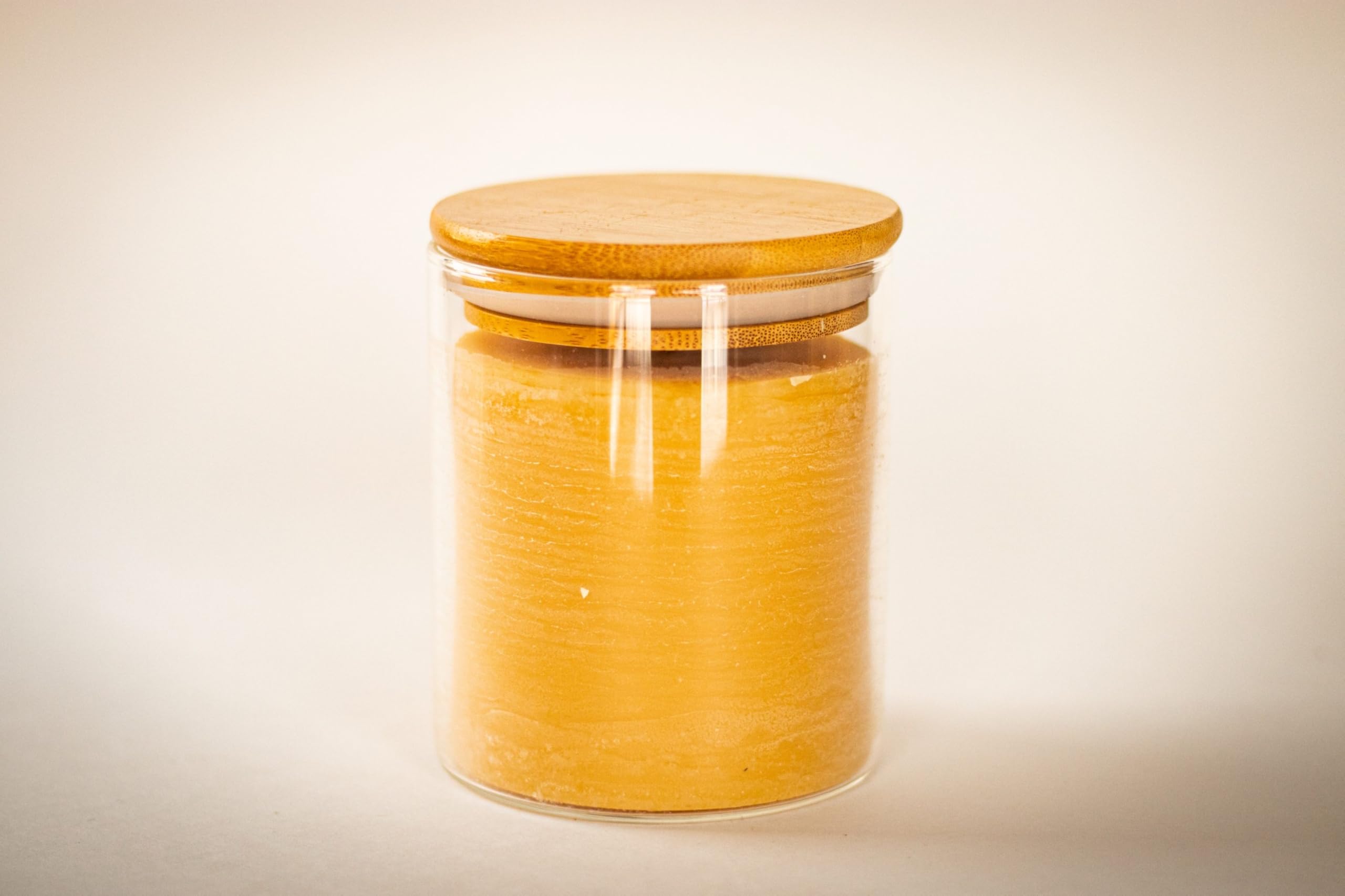 BeeTheLight Beeswax Jar Candle - 100% Pure USA Bees Wax in Glass Container - All Natural Light Honey Scent