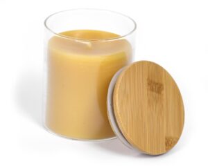 beethelight beeswax jar candle - 100% pure usa bees wax in glass container - all natural light honey scent