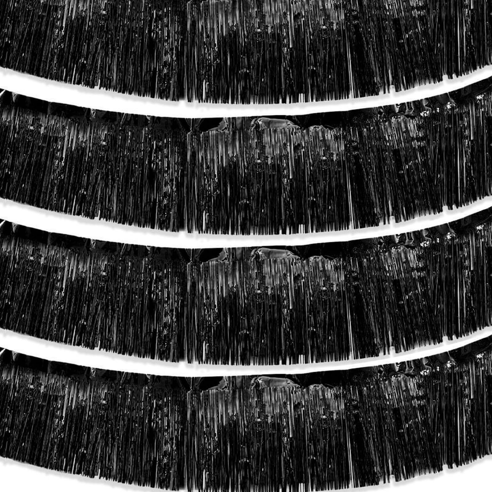 Black Parade Float Fringe,Black Fringe Banners,Black Fringe Garland,For Parade Float Decorations,Graduation Ceremony Decorations Festival Celebration,11.8 in x 9.8 ft,4 pack