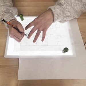 CutterPillar Glow Elite Mini LED Light Board, with Translucent, Self-Healing Cutting Mat