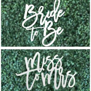 2 Pack - Miss to Mrs & Bride to Be Wooden Sign Party Banner Set for Bridal Shower Decor, Bachelorette Wedding Party Photo Backdrop (13x16)