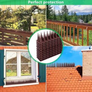 Lssfadccx Bird Spikes, Pigeon Outdoor Deterrent Device No More Bird Nests & Poop, Pigeon Spikes for Garden Fence Wall Railing Roof, 10cm/4inch Spikes (13.3 feet, Plastic)