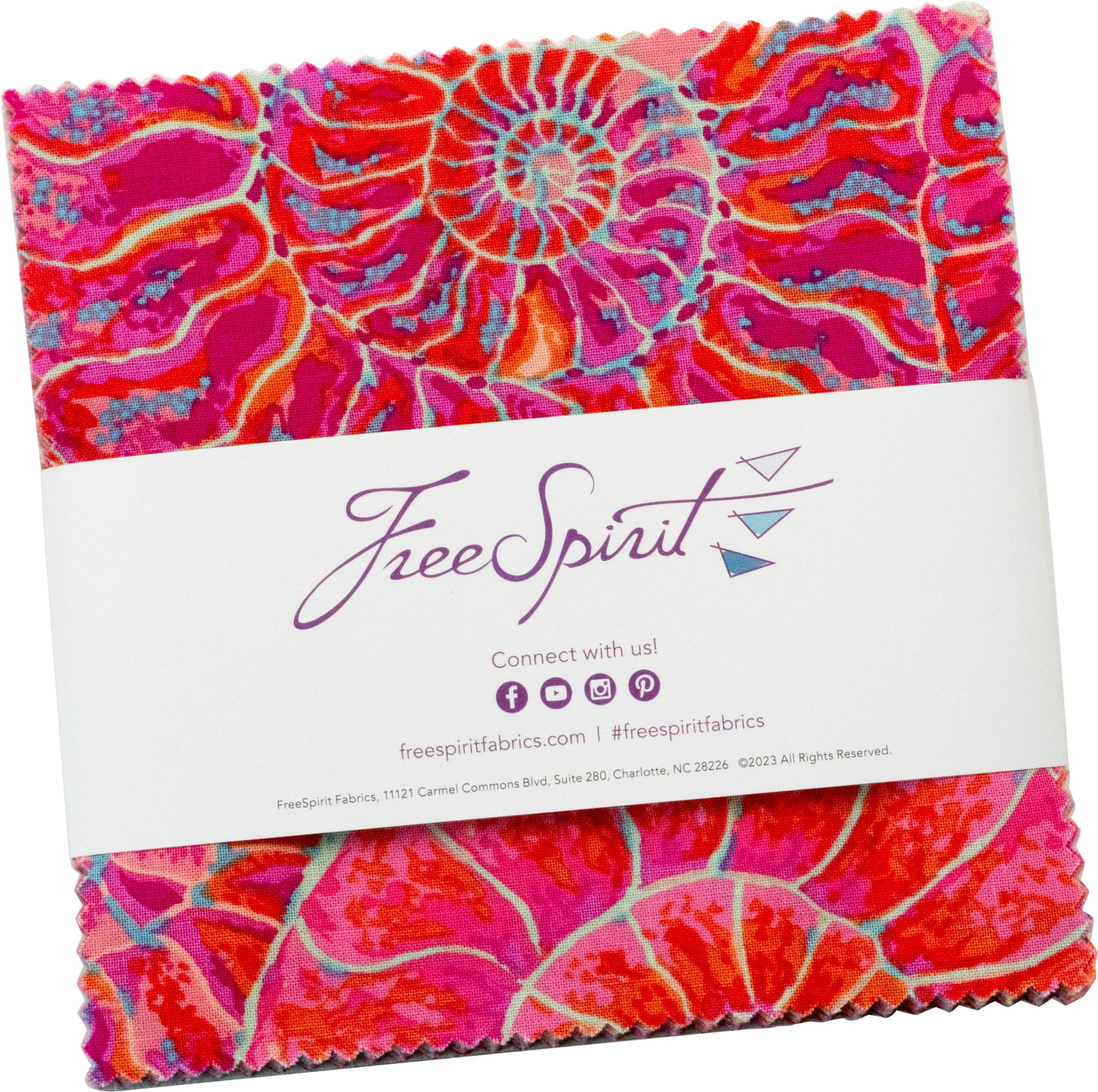 Kaffe Fassett Collective August 2024 Hot Charm Pack 42 5-inch Squares FreeSpirit Fabrics