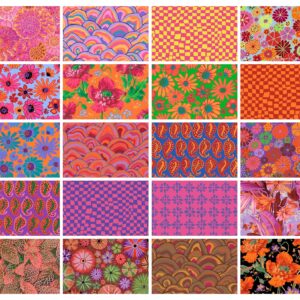 Kaffe Fassett Collective August 2024 Hot Charm Pack 42 5-inch Squares FreeSpirit Fabrics