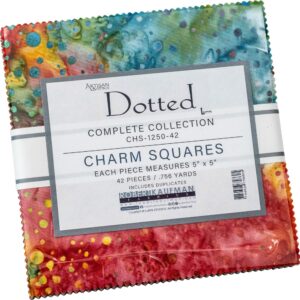 lunn studios artisan batiks dotted 42 5-inch squares charm pack robert kaufman chs-1250-42