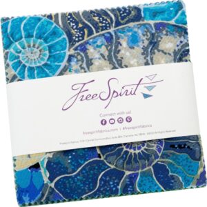 kaffe fassett collective august 2024 cool charm pack 42 5-inch squares freespirit fabrics