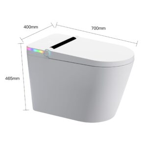 Smart Toilet with Built-in Bidet Seat, Tankless Toilet with Auto Lid Opening, Closing and Flushing, Heated Seat, Digital Display, Elongated