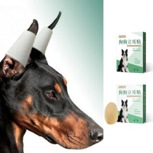 manon rosa dog ear posting kit for doberman pinschers - ear stand up support tool with tape for ear correction and vertical hold (2-pack)