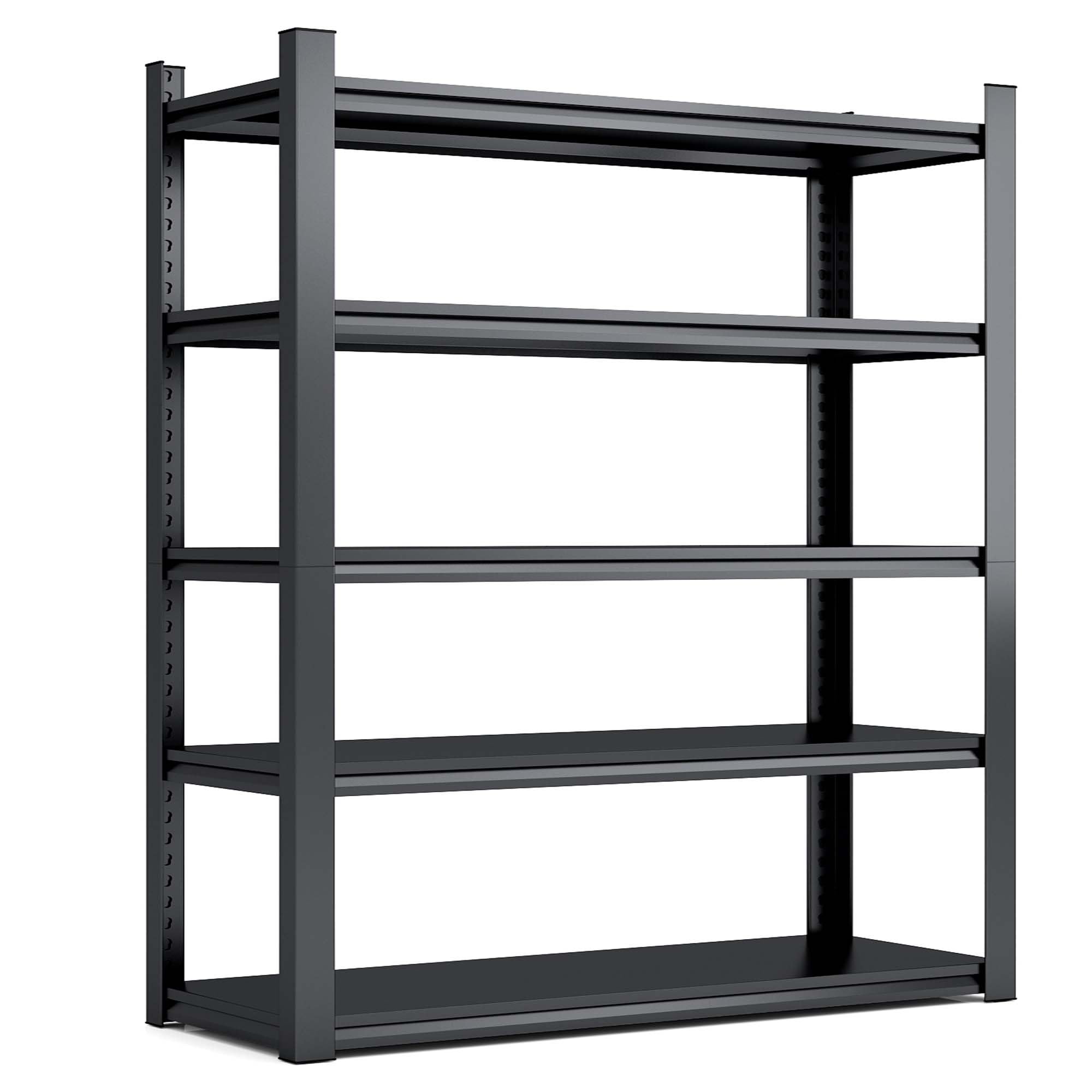 XMLYEC 72" H 5 Tier Metal Shelves for Storage Garage Shelving 2000LBS Heavy Duty Storage Shelves Adjustable Garage Shelf Industrial Shelving Unit Storage Utility Rack,47.2" W*23.6" D*72" H,Black