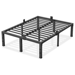 yitong angel california king size bed frame 16 inch high 3500 lbs heavy duty metal platform mattress foundation with steel slat support/no box spring needed/noise free/non-slip/easy assembly