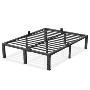 yitong angel queen bed frame 12 inch high 3500 lbs heavy duty metal platform mattress foundation with steel slat support/no box spring needed/noise free/non-slip/easy assembly