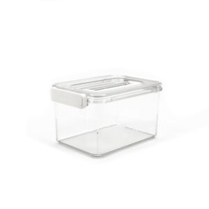 retronly clear latch boxes for storage - 6 qt plastic storage containers with lids, clear bins for storage & organizer, storage bins with handle(24 qt, 4 pack)