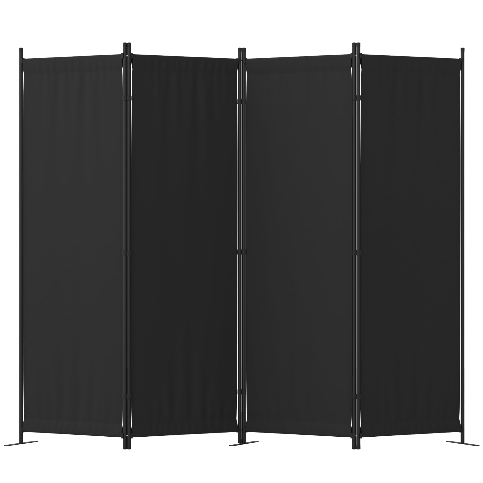 Kecreque Room Divider, 4 Panel Folding Privacy Screen, 88" Room Divider Panel with Wider 3 Metal Legs,Partition Room Dividers Can Be Used for Home Office Dormitory Dining Room Decor (Black)