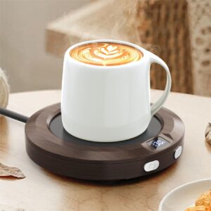 mug warmer, coffee warmer for desk, coffee cup warmer with 3 temp settings and ambient light, 2-12h timer, 30w