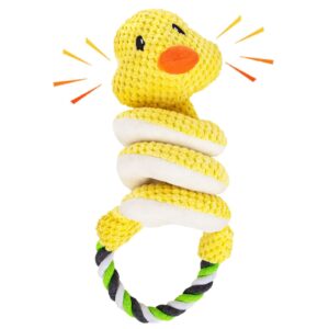 emying dog toys interactive dog toys squeaky dog toys with pull rope,plush puppy chewing toys for dental health,more fun for tug of war game with small medium large dogs