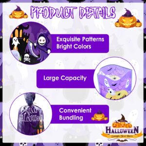 160 Pcs Halloween Cellophane Candy Bags - 4 Patterns Cute Treat Bags with Twist Ties, Trick or Treat Goodie Snack Gift Bags for Halloween Party Favors, Holiday Gift Wrapping, and Spooky Supplies