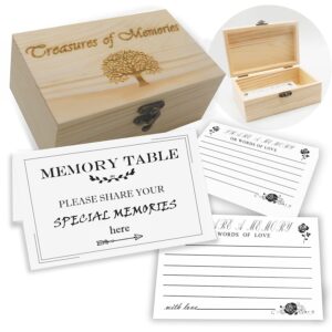 share a memory card for celebration of life decorations, 50pcs funeral favors memory cards with wooden box, memorial service keepsake box, funeral gifts for celebration of life ideas