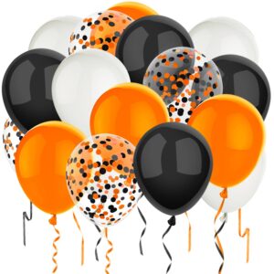 50 pcs 12 inch halloween balloons orange black white balloons set for halloween celebration trick or treat party wedding graduation birthday baby shower party decorations