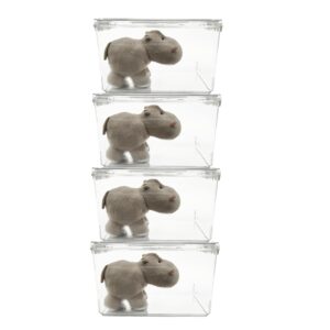 retronly clear latch boxes for storage - 15 qt plastic storage containers with lids, clear bins for storage & organizer, storage bins with handle(60 qt, 4 pack)