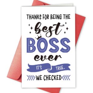 funny bosses day card for him her, appreciation card for boss manager, best boss card, thanks for being the best boss ever