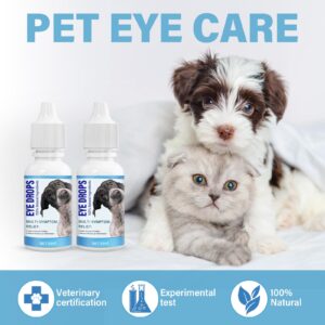 Atrilly Dog Eyé Drops, Dog Eyé Infection Treatment, Eyé Drops for Dogs & Cats to Clean Tear Streaks, Remove Eye Stains & Relieve Symptoms of Red Eye, Dryness Eye, Allergy, 10ml*2, Blue