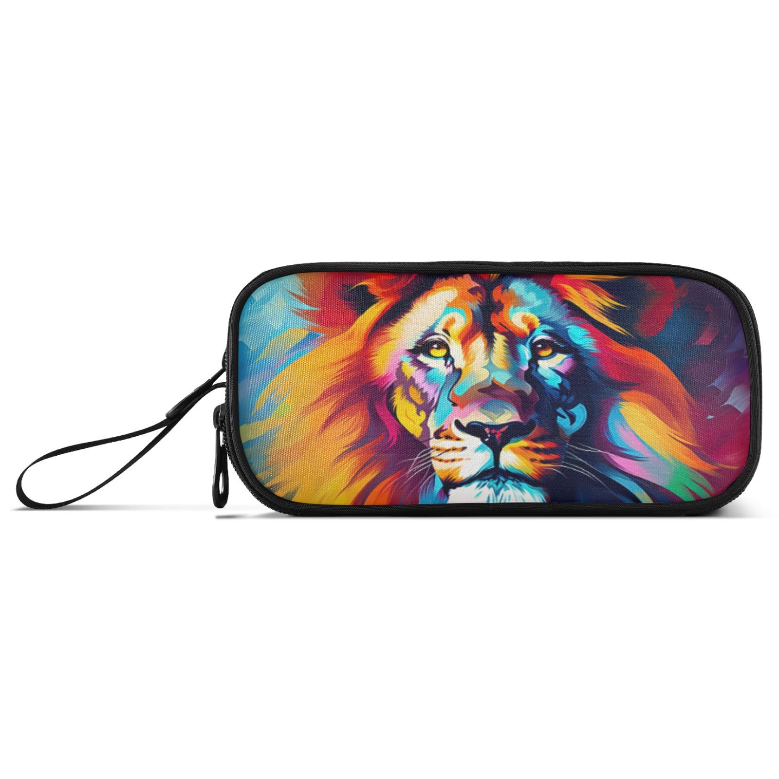 J JOYSAY Colorful Lion's Head Pencil Case Pouch Big Capacity Pencil Bags with Zipper Portable Pencil Box Large Pen Pouch for School Travel College Office