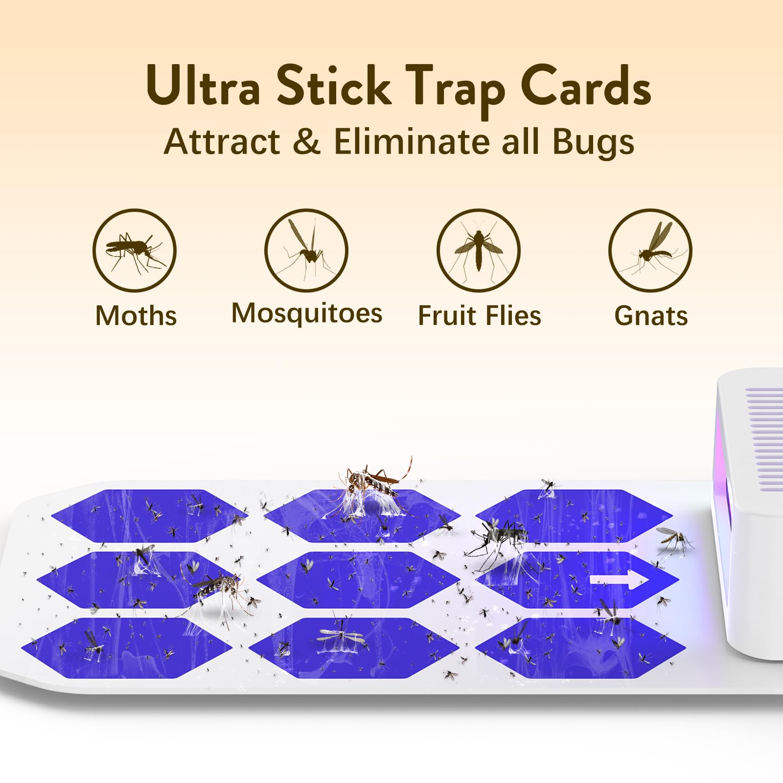 PTHOBEK 5 Pack Refill Glue Cards for FT, Indoor Fly Trap Plug-in Insect Trap Replacement Mosquito Sticky Glue Boards.