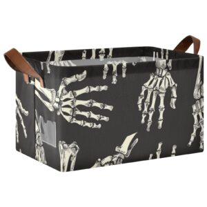 senya halloween storage basket for organizing, skeleton hands halloween large storage bins boxes containers laundry basket for closet organizers clothes, b06d24026