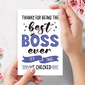 Funny Bosses Day Card for Him Her, Appreciation Card for Boss Manager, Best Boss Card, Thanks for Being The Best Boss Ever