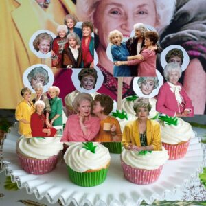 OUDINI The Golden Girls birthday party supplies,Golden Girls including cake topper, cupcake toppers, Banner, Latex Balloons,It is very suitable for Women and girl birthday party supplies., Blue