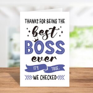 Funny Bosses Day Card for Him Her, Appreciation Card for Boss Manager, Best Boss Card, Thanks for Being The Best Boss Ever