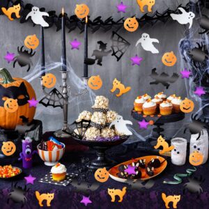 Halloween Confetti Halloween Party Scatter Confetti Bat WitchStar Spider Black Cat Pumpkin Table Scatter Glitter Confetti for Halloween Party Favors Table Decoration