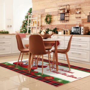 Anibedding Christmas Area Rug for Entryway 3'x5' Non Slip Washable Area Rug Low Pile Carpet for Bedroom Living Room Kitchen