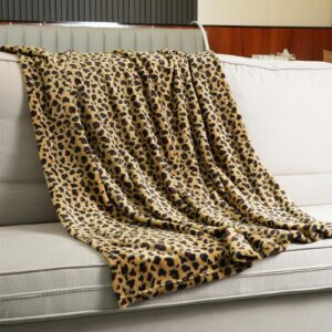 MERRYLIFE Leopard Throw Blanket Decorative Fleece Throw | Ultra-Plush Colorful Girls Boys | Couch Blanket Travel Lap | (40" 50", Cheetah)