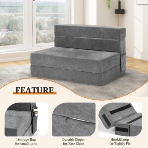 Rengue Folding Sofa Bed,Memory Foam Fold Out Chair Bed with Pillow,Convertible Sofa Bed Futon Sleeper Chair,Futon Couch, Lazy Sofa for Living Room/Dorm/Guest Room/Home Office