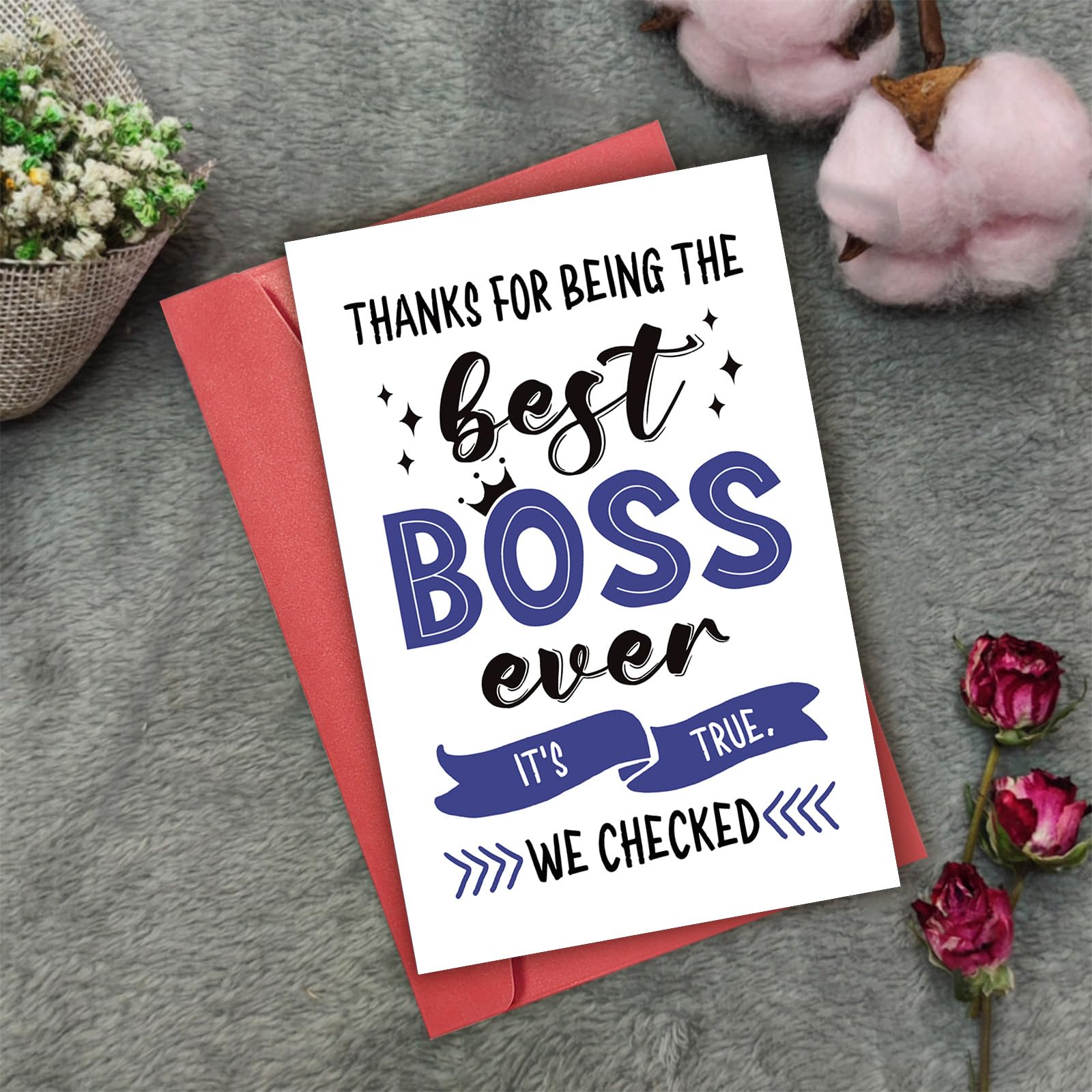 Funny Bosses Day Card for Him Her, Appreciation Card for Boss Manager, Best Boss Card, Thanks for Being The Best Boss Ever