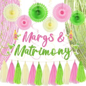 margs and matrimony bachelorette party decorations, margs and margarita bachelorette party supplies decor banner for mexican fiesta wedding bridal shower party