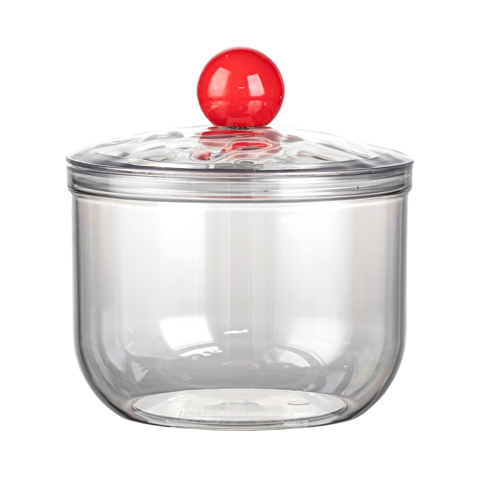 KEKEHOME Clear Plastic Candy Jar with Lid for Office Desk, Plastic Cookie Storage Jar for Kitchen Counter, Plastic Apothecary Jar for Cotton Swabs, Balls, Cotton Pads, Floss Picks,900ml