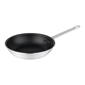 restaurantware-met lux 9 inch fry pan, 1 no-stick frying pan - induction-ready, triple-riveted, black aluminum cooking skillet, durable, for searing, sautéing, and browning food