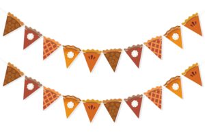 vilifever pumpkin pie banner thanksgiving decorations, pie slices bunting, thanksgiving banner, fall party decor harvest home mantel decorations party supplies