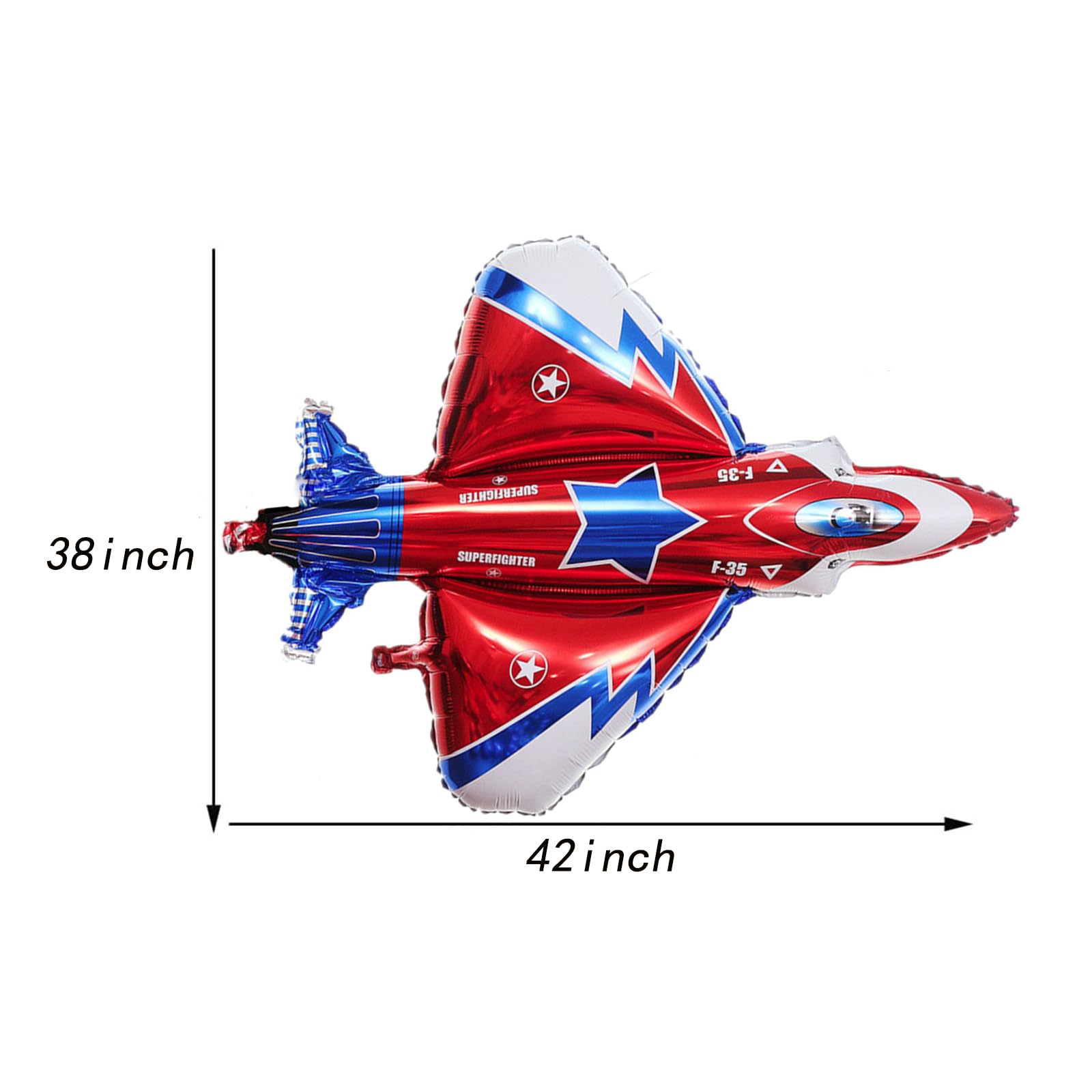 40"Airplane Balloons - Fighter Jet Shaped Foil Mylar Balloons for Baby Shower Kids' Boys Birthday Party Supplies Decorations