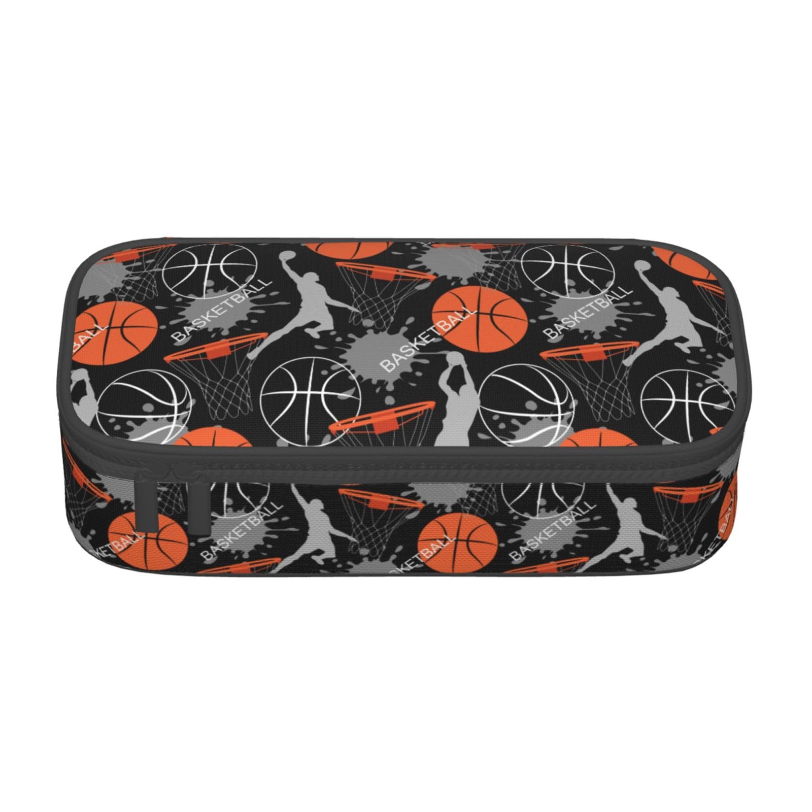 Basketball Fun Sport Ball Pencil Case Big Capacity Storage Pencil Pouch Stationery Bags With Zipper Portable Pen Holder Box Organizer For Boys Girls Teens Student College School Office Supplies