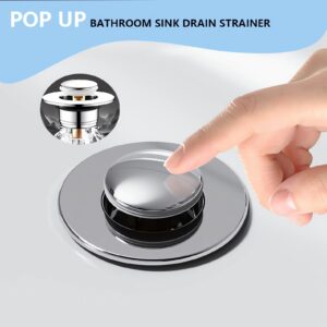 2pcs Bathroom Sink Stopper Hair Catcher,Pop Up Sink Drain Filter with Removable Stainless Steel Filter Basket Hair Catcher,Sink Plug for US Universal Bathroom Sink Stopper Replacement(1.10-1.38Inch)