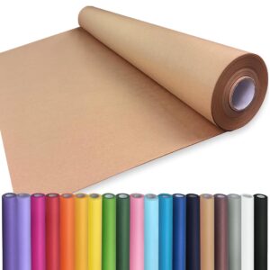 perkhomy 36" x 1,440" (120') brown kraft paper roll for craft bulletin board paper kids art table covering crafting gift wrapping bouquet packing parcel 70gsm 50lb (brown, 36" x 120')