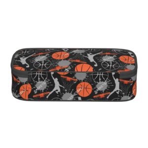 Basketball Fun Sport Ball Pencil Case Big Capacity Storage Pencil Pouch Stationery Bags With Zipper Portable Pen Holder Box Organizer For Boys Girls Teens Student College School Office Supplies