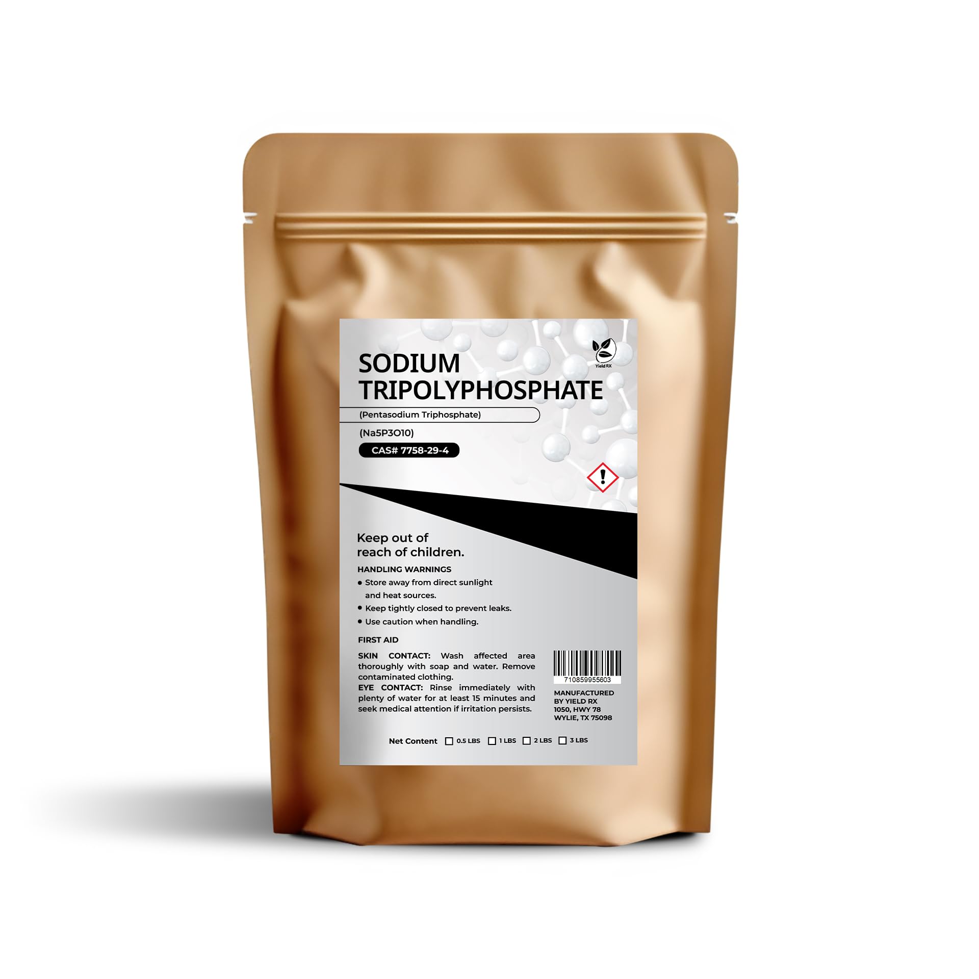 Yield RX Sodium Tripolyphosphate (Pentasodium Triphosphate) (Na5P3O10) - Chemical (0.5lb)