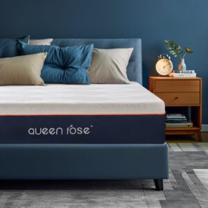 queen rose queen mattress, 12 inch queen memory foam mattress for pressure relief, medium firm cooling queen size mattress in a box, certipur-us certified